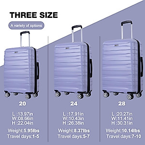 Travelhouse 3 Piece Hardshell Suitcase Set: Lightweight Spinner Luggage - TSA-Approved Carry-Ons for Stress-Free Travel (Light Purple)