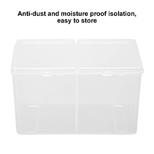 Cotton Pads Container, 2 Grids Cotton Pads Swabs Holder Organizer Multi-Functional Nail Polish Glitter Powder Organizer Storage Box Partition Design Dispenser Box