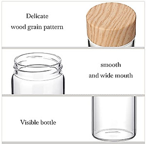 Nuogo 6 Pack Glass Drinking Bottles 10oz Wide Mouth Juice Bottle with Lids Leak Proof Water Jar for Travel, Reusable Airtight Juicing Cups for Homemade Juices, Smoothies, Tea, Milk