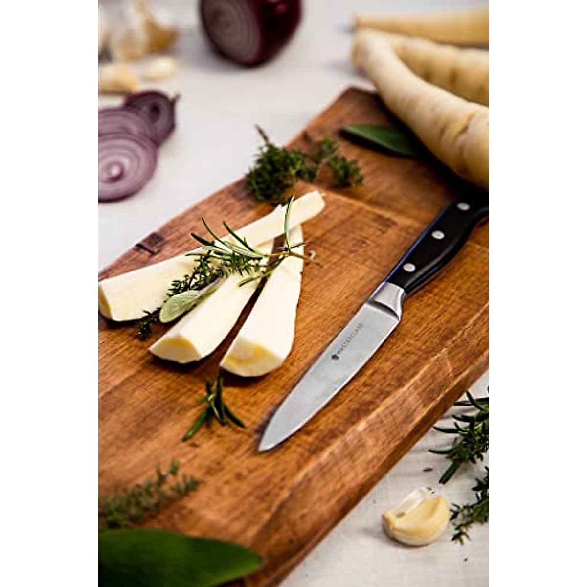 MasterClass All Purpose Small Kitchen Knife with EdgeKeeper Knife Sharpener Sheath, Stainless Steel, 11 cm