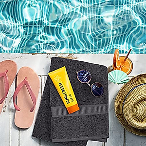 Utopia Towels Bundle Pack of 600 GSM Bath Sheet Set (2-Pack) and Banded Bath Mats (2-Pack) – 100% Ring-Spun Cotton – Highly Absorbent – Soft & Luxurious – Grey