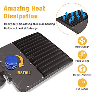 JC-LGL 150W LED Parking Lot Lights Dimmable Bundle L-Shape 90 Degree Wall Mount Bracket