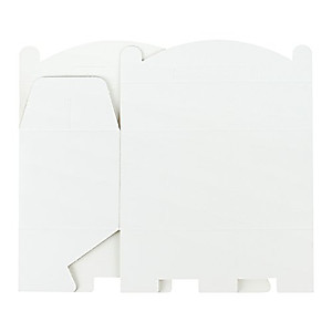 LaRibbons 12 Pack Treat Gift Boxes - 9.5 x 5 x 5 inches White Paper Box Recycled Kraft Gift Box with Stickers, Perfect for Birthday, Party, Wedding