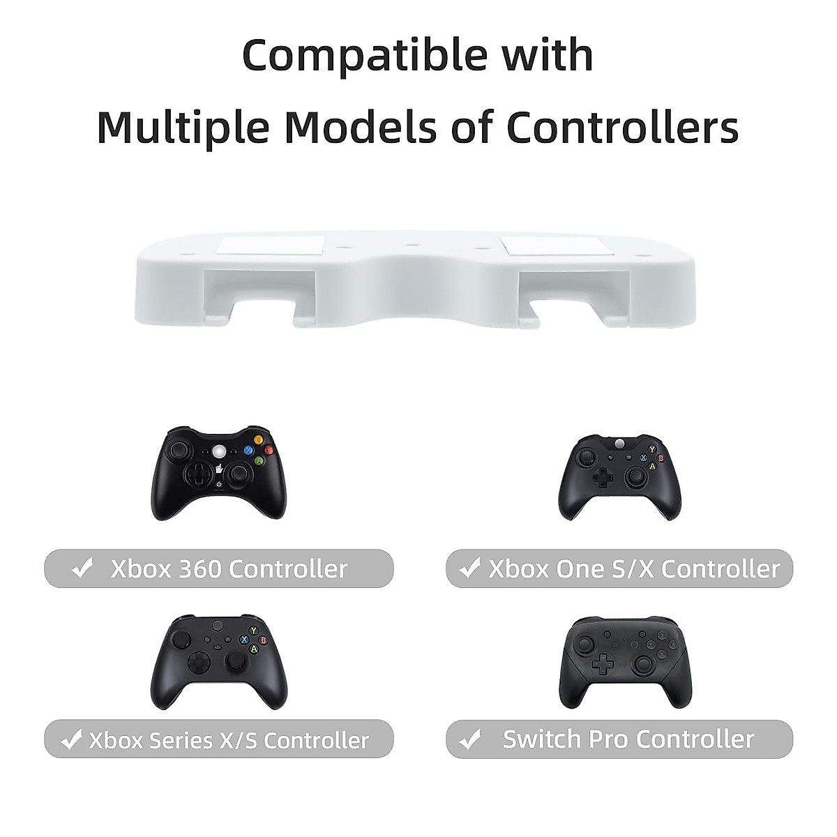 Mcbazel Under Desk Mount for Xbox Series X/S, Xbox One X/S, Xbox One, Xbox 360, Switch Pro Controller, Table Stand Holder Compatible with Xbox and Switch Pro Controller - White