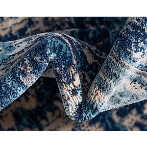 Unique Loom Oslo Collection Area Rug - Osterbro (5' x 8' Rectangle, Navy Blue/ Beige)