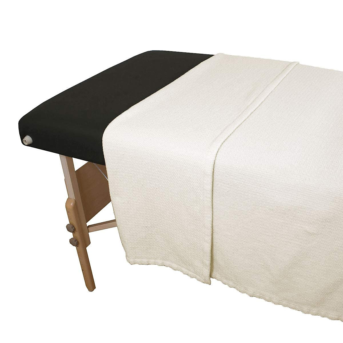 Body Linen Organic Cotton Basket Weave Massage Table Blanket, 100% Organic Cotton, 66 by 90 Inches, Pleasant Cream Color. Warm, Soft and Eco-Friendly - 1 Pack