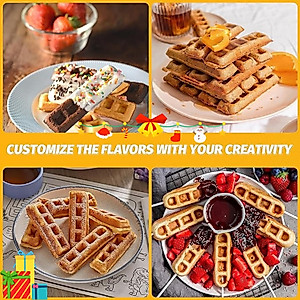 Mini Waffle Stick Maker, Easy to Clean, Non-Stick Surfaces, 4 Inch, Makes 4 Waffle Sticks, Ideal for Breakfast, Snacks, Desserts and More,Aqua,1400W