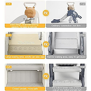 Kid Slide Toddler Slide for Kids with Basketball Hoop, Indoor and Outdoor Backyard Baby Playground, Freestanding Baby Slide Climber Playset Toys, Toddlers Age 2-7 Green