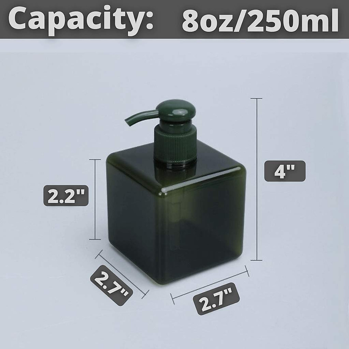 Refillable Pump Bottles - Set of 2-250ml & 450ml (8.5oz/250ml (Green))