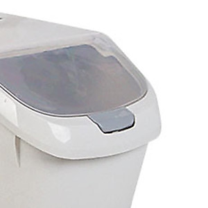 Rice Container, Food Containers Stackable Food Storage Bin with Hinged Lids Large Grain Rice Storage Bin Pet Food Storage Boxes(Grey)