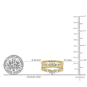 Dazzlingrock Collection Round White Diamond Wedding Enhancer Ring for Women (0.50 ctw) in 10K Yellow Gold Size 6.5