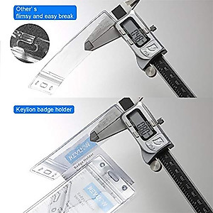 KEYLION 10 Pack ID Card Badge Holder Vertical, Heavy Duty Clear Vinyl Plastic PVC Sleeve Cover w Waterproof Resealable Zip, fit 5 Credit Size Cards or 2.25" x 3.5" Name Badge Inserts