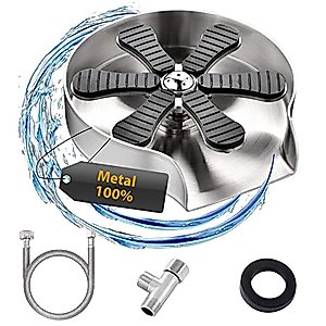 KAYNLESS Glass Rinser Cup Washer For Sink, Metal SUS 304 Brushed Stainless Steel Glass Washer For Sink, Kitchen Sink Accessories for Washe Baby Bottle, Glass Cup, Wine Glass, etc