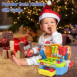 Toys for 1 Year Old Boy Toys, 9 in 1 Multifunction Music Workbench Baby Boy Toys for 1 + Year Old Boy 2 Year Old Boy Toys Baby Toys 12-18 Months with 123,Shape,Color, 1 Year Old Toys Boy Birthday Gift