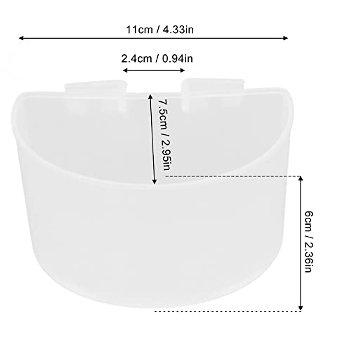 TOPINCN 20pcs Cage Cups Bird Feeders, Bird Food Bowl Hanging Water Cup Parrot Food Bowl Plastic Parrot Water Feeding Cup Birdcage Feeder for Parrot Poultry Pigeon(L-White)