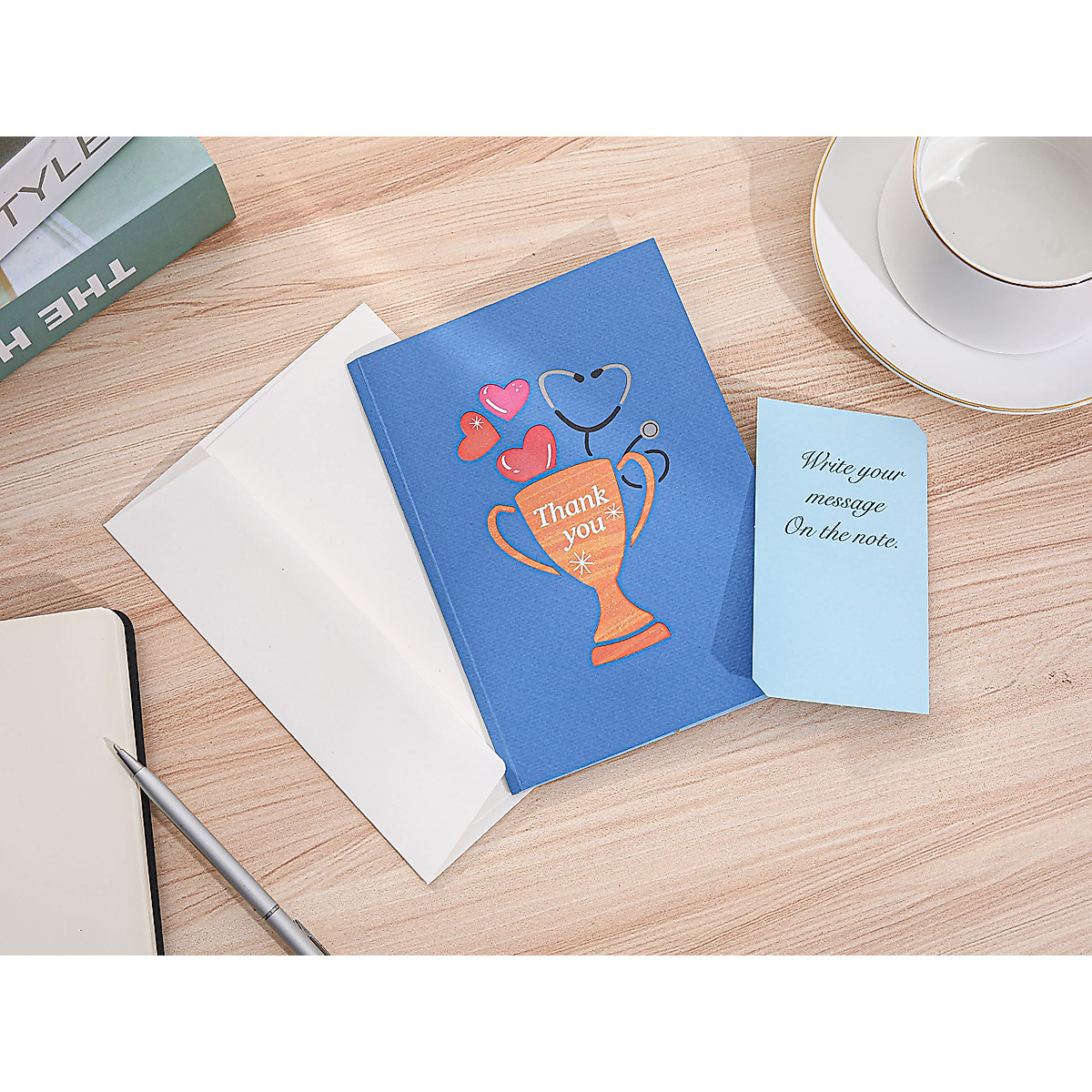 Liif Thank You Doctor 3D Greeting Pop Up Card, Thank You Card For Doctor, Nurse, EMTs, Healthcare Workers, Doctor Appreciation Gifts| With Message Note & Envelop | Size 7 x 5 Inch