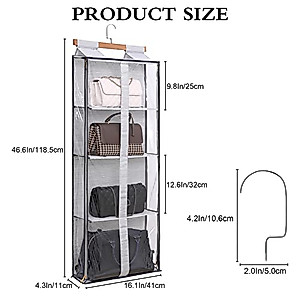 MICALOR Purse Organizer for Closet, Easy Access Wardrobe Tote Bag Purse Storage Holder Over The Door Space Saving Shelf Pocket for Bedrooms Living Room