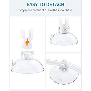 Pawfly Aquarium Suction Cup Clips for Standard 3/16" ID Airline Tubing Clear Air Hose Holder Clamp Accessories for Fish Tank Aeration Setup, 20 Pack