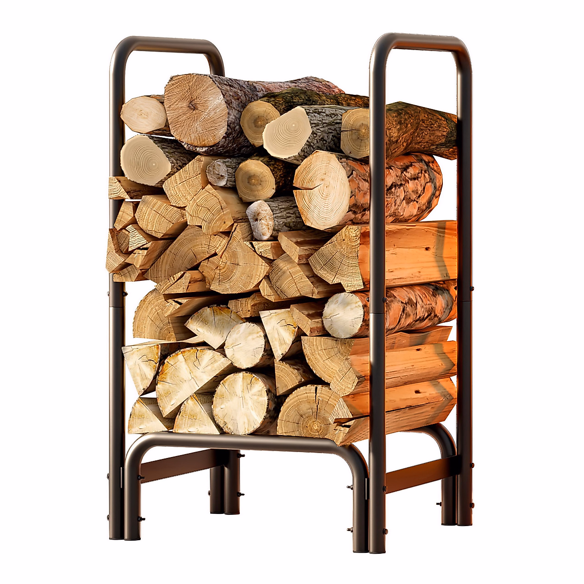 Fire Beauty Firewood Rack Log Holder,Log Storage Holder,Storage Rack,Firewood Stacker for Fireplace Indoor Outdoor(Small)