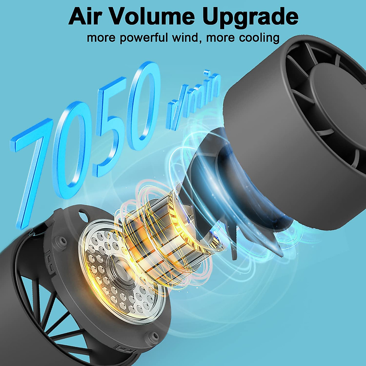 Portable Neck Fan, Hand-free Neck Fans for Women, Bladeless Neck Fan with 3 Speed Adjustable, Wearable Neck fans Portable Rechargeable, 360 Free Rotation Suitable for Sport, Office, Travel (black)