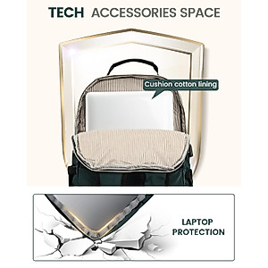 LOVEVOOK Laptop Backpack for Women, Large Capacity Travel Computer Work Bag with 17-inch Laptop Compartment, Business Nurse Backpack Purse, Hiking Outdoor Carry On Backpack, Deepgreen