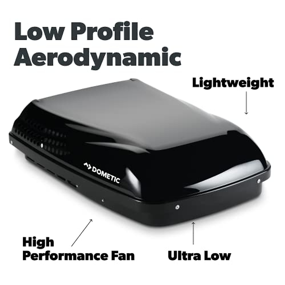 Dometic Penguin II Low Profile Rooftop Air Conditioner - Hi Cap 15k BTU AC with Multi-Zone CCC II Control Board - Portable Black Air Conditioner for RVs, Trailers, and Campers, Cool Only