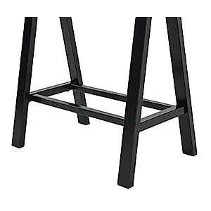 OSP Home Furnishings Middleton 47 Inch Desk with Clear Beveled Glass Top, Black Base