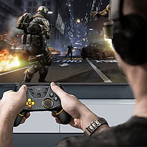 Miss Home Switch Controller Wireless, Gaming Pro Controller for Switch/Switch Lite/Switch OLED, Switch Remote Gamepad with Joystick (Black Gold)