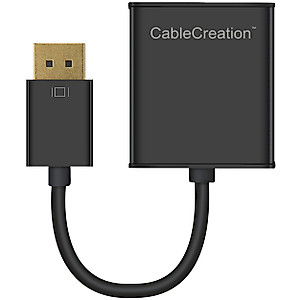 CableCreation Active DisplayPort to DVI Adapter DP to DVI-I Converter Eyefinity Multi-Screen Support 1080p, 0.5 FT