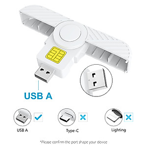DOD Military USB Common Access CAC Smart Card Reader, ID CAC Card Reader, Smart Card Reader Compatible with Windows, Mac OS and Linux, USB A Card Reader for CAC Cards, Government ID, National ID, etc
