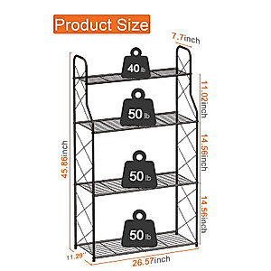 Kufutee 4 Tier Plant Stand Rack Indoor Outdoor Multiple Holder Shelf,Black