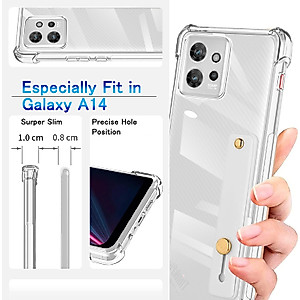 ZHIYIWU Designed for Moto ThinkPhone 5G Phone Case with Wristband Kickstand Ring Stand Clear Holder Kickstand Slim Transparent Soft Silicone TPU Shockproof Anti-Scratch Protective Cover - Clear