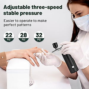 Teebloom Airbrush Kit with Compressor - Auto Handheld Cordless Airbrush with 0.3mm and 0.5mm Tip Interchangeable for Painting, Tattoo, Nail Art, Model Coloring, Makeup, Cake