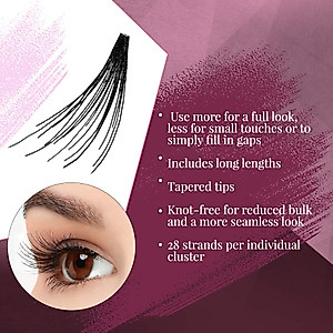 Ardell False Eyelashes Double Up Individuals Knot-Free Long Black 4 Pack