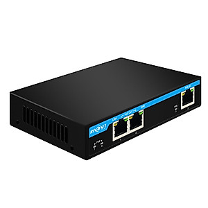 Gigabit Ethernet POE Extender 1 Port 60W in 2 Ports 30W Out POE Passthrough Switch Compliant with IEEE802.3af/at/bt and Extends UP to 100 Meter PX202