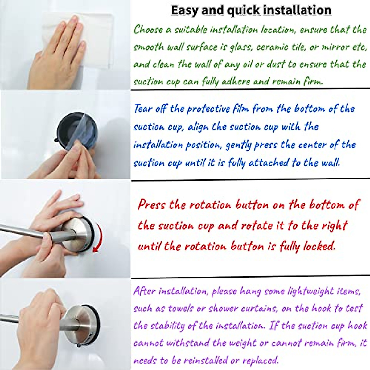 DGYB Suction Cup Towel Bar for Bathroom 17 Inch Brushed Nickel Towel Holder Stainless Steel Premium Kitchen Towel Rack Wall Mounted