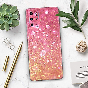 DesignSkinz Glowing Pink and Gold Orbs of Light Protective Vinyl Decal Wrap Skin Cover Compatible with The Samsung Galaxy S20 (Screen Trim & Back Glass Skin)