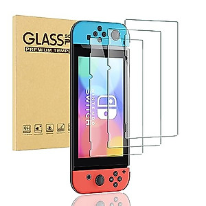 avakot 3 Pack Screen Protector for Switch Nintendo 6.2 Inch 2017 | Scratch Resistant Touch Sensitive Tempered Film for Switch Nintendo | Anti-Fingerprint Tempered Glass Screen Protector for Switch