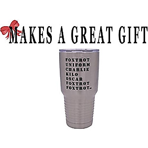 Rogue River Tactical Funny Military Acronym 30 Oz.Travel Tumbler Mug Cup w/Lid Vacuum Insulated Hot or Cold Military Veteran Gift