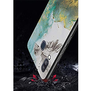 JZ Marble Glass Phone Case for Samsung Galaxy A40 with [Soft Edge + Tempered Glass Back Cover] - Pigeon Marble