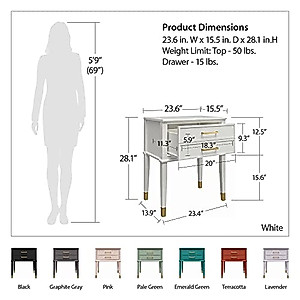 CosmoLiving Westerleigh End Table, White