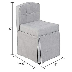 Silverwood CPFV1132B Vanity Chair, 19. 62 L x 16 W x 30 H in, Gray