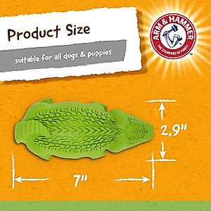 Arm & Hammer for Pets Super Treadz Gator Chew Toy - Best Chew Toys Reduce Plaque & Tartar Buildup Without Brushing - For Dogs up to 35 Lbs