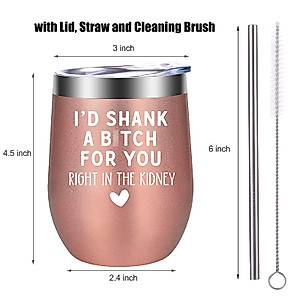 LEADO Best Friend, Friendship Gifts for Women - Sisters Gifts from Sister, Best Friend Birthday Gifts for Women Friends - Funny Galentines, Valentines Day Gifts for Friends, Her, Mom Wine Tumbler