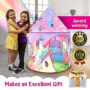 Unicorn Kids Play Tent | Extraordinary Magical Unicorn Pop Up Tent for Children Girls & Boys | Enjoy Indoor and Outdoor Imaginative Play | Foldable Playhouse Toy Gift