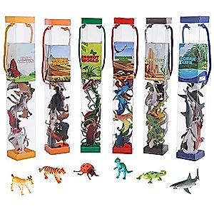 Animal Figures, 72 PCS Realistic Mini Dinosaur Insect Sea Farm Reptile Wild Jungle Animal Toys, Zoo Animals Playset, Cake Topper Party Favors for Kids 1, 2, 3 Year Olds