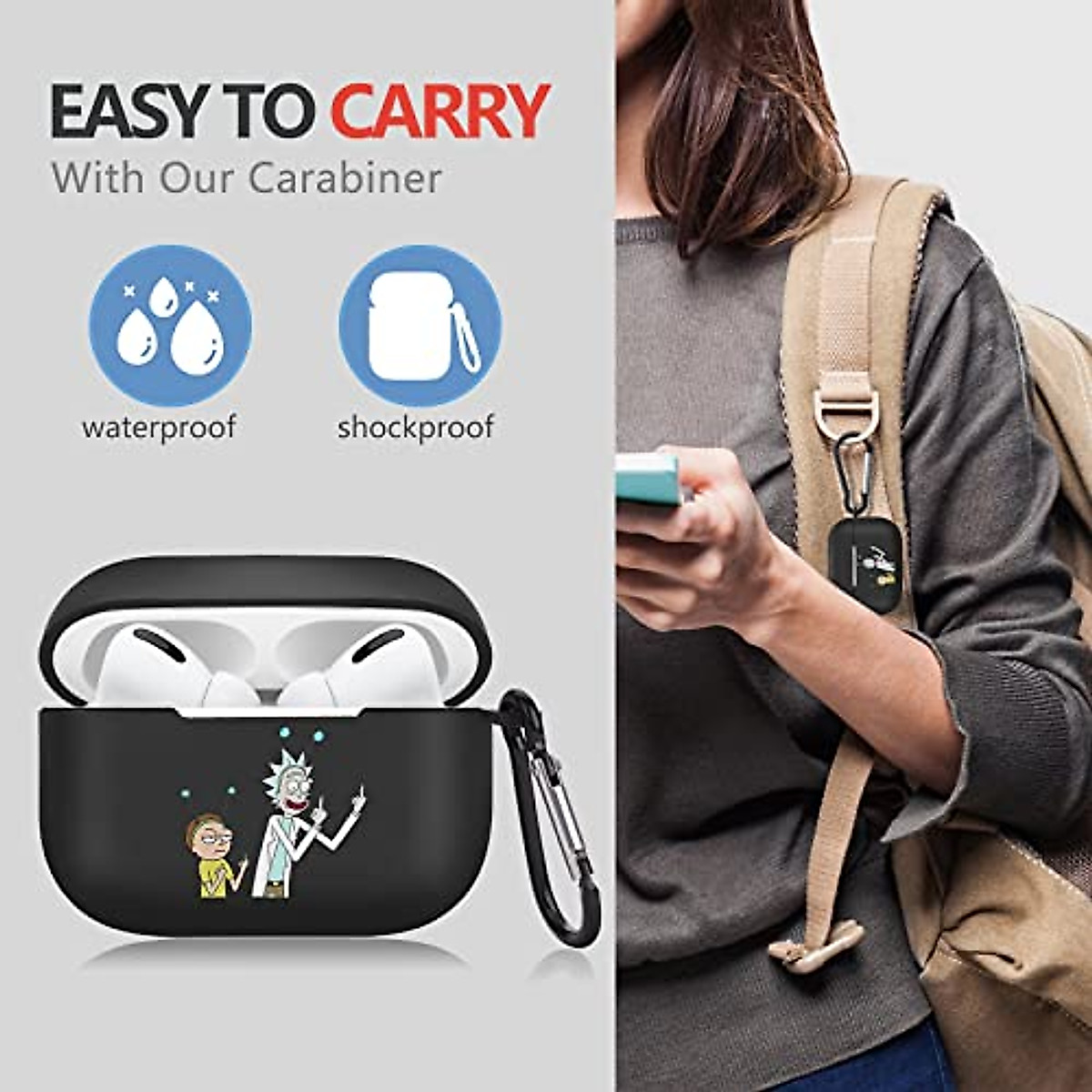 Cute AirPods Pro 2 Cases with Keychain, Soft Funny Cartoon Protective TPU Cover Compatible with AirPods Pro 2nd Generation 2022 Case