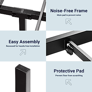 Allewie Queen Size Platform Bed Frame with Wooden Headboard and Footboard, Heavy Duty 13 Metal Slats Support, Under Bed Storage, No Box Spring Needed, Noise Free, Easy Assembly, Walnut