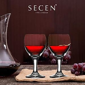 SECEN LONDON Shot Glasses Set of 6,Stemmed Mini Clear Wine and Champagne Glasses, 6 Oz / 175 CC,Cordial Glasses Port Wine Glasses,Great for White and Red Wine/Wine Glass Clear,Liqueur Mini Glasses
