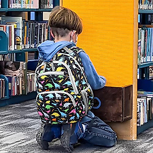 DIPUG Dinosaur Kids Toddler Backpack for Boys and Girls, School Backpacks with Chest Strap and Whistle (15" tall)